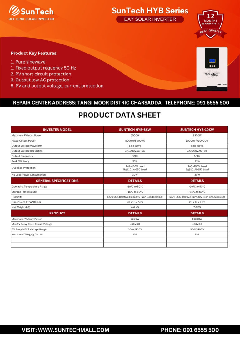Suntech HYB-8KW Powerful Off-Grid Solar Inverter For All